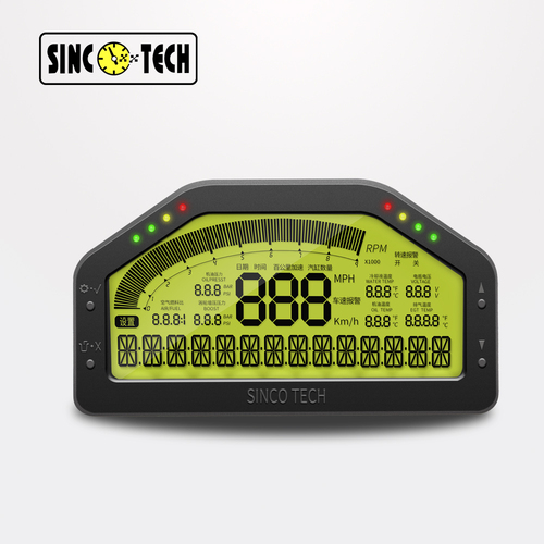 6.5'' SINCO TECH Multi-Funtion Race DashBoard Full Sensor Kit Digital ...