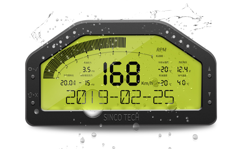6.5'' SINCO TECH Multi-Funtion Race DashBoard Full Sensor Kit Digital ...